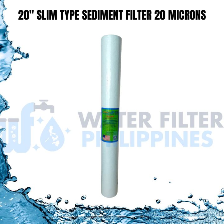 Water Filter 20" Slim Type Sediment Filter 20 Micron Filter Replacement ...