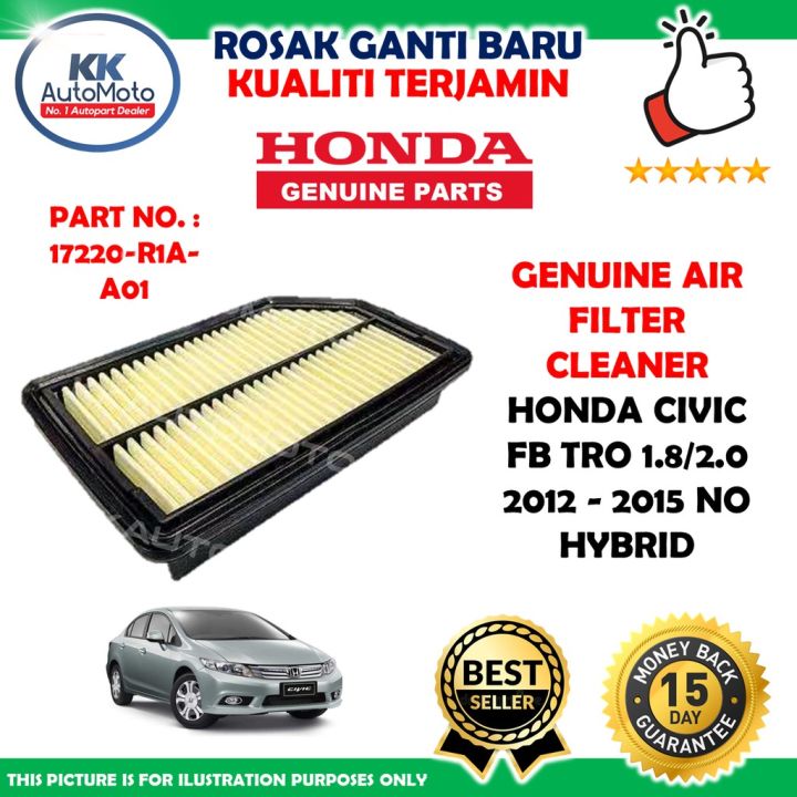 Genuine Air Filter Penapis Udara Honda Civic FB TRO 1.8/2.0 2012 - 2015 ...