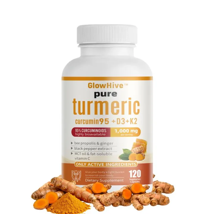 Turmeric Curcumin 1000mg 95% Curcuminoids with Black Pepper & MCT Oil ...