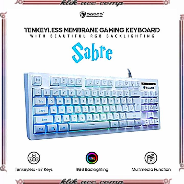 Keyboard gaming sades sabre TKL RGB Backlight Membrane | Lazada Indonesia
