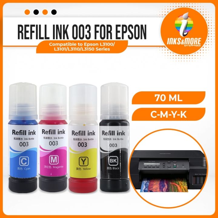 Epson Compatible Ink 003 Refill Ink 70ml for Epson L3110 L1110 L3116 ...