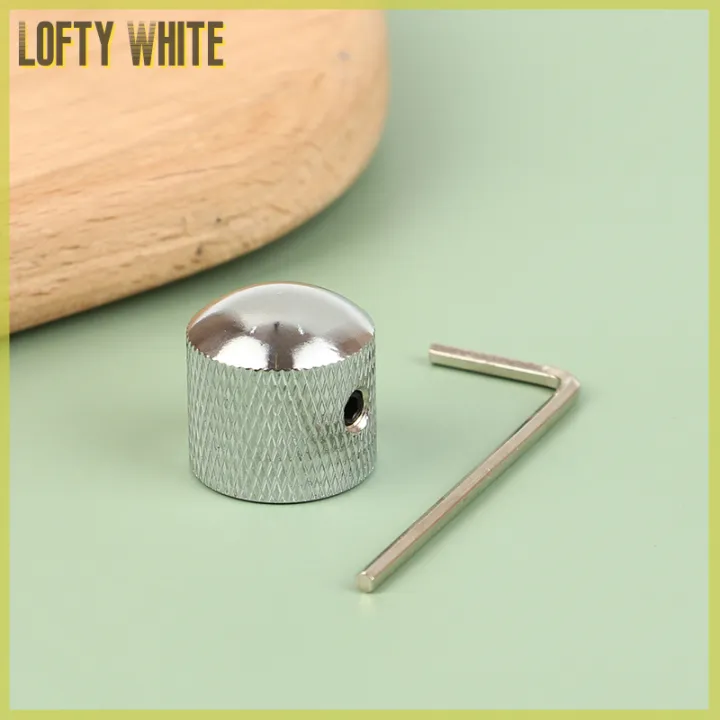 Lofty White 1ชิ้นลูกบิดปรับเสียงเบสกีต้าร์ไฟฟ้า, ลูกบิดปรับเสียงปรับเสียงได้พร้อมฝาปิดชิ้นส่วน ...