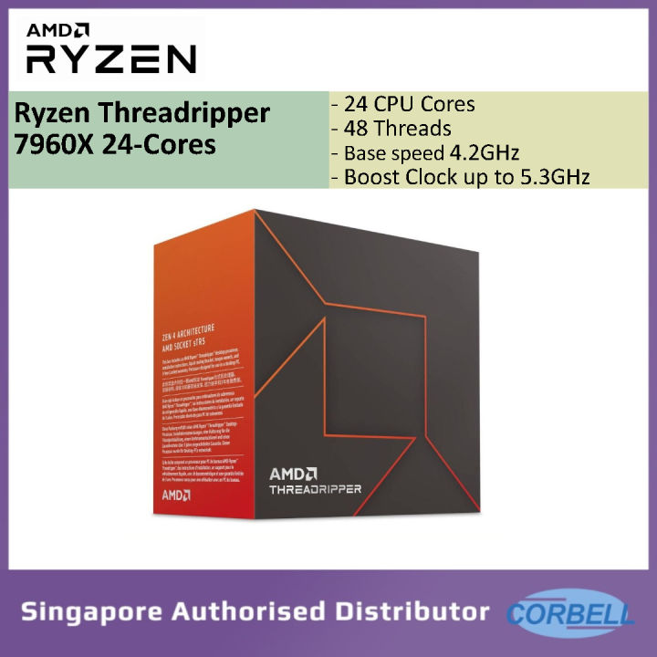 AMD RYZEN THREADRIPPER 7960X sTR5 socket PC Processors Cooler not ...