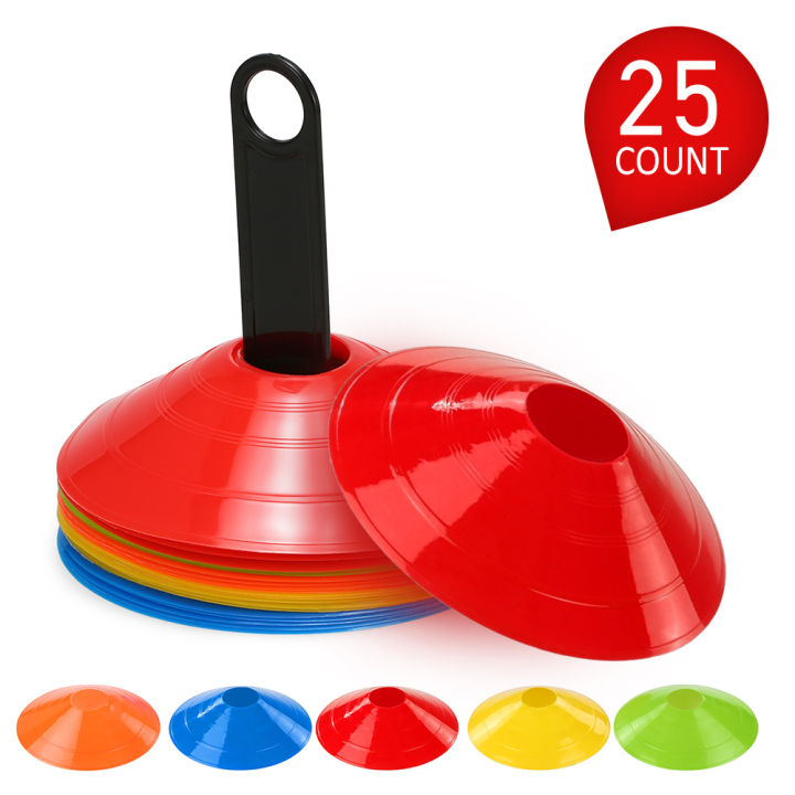 LIXADA 25/15 pcs Agility Disc Cone Set Multi Sport Training Space Cones ...