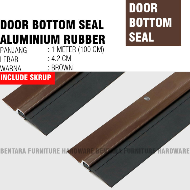 100 CM ALUMINIUM DOOR BOTTOM SEAL COKLAT KARET BROWN / RUBBER - PEREDAM ...