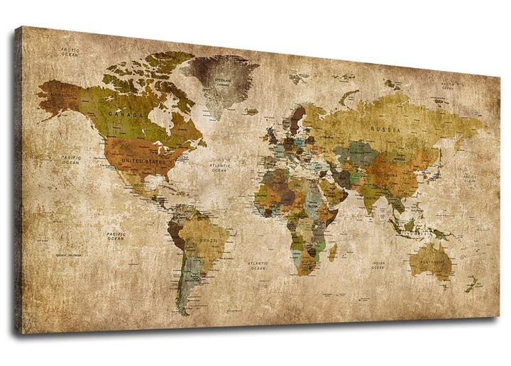 Vintage_World_Map_Canvas_Wall_Art_Picture_Antiqued_Map_of_The_World ...