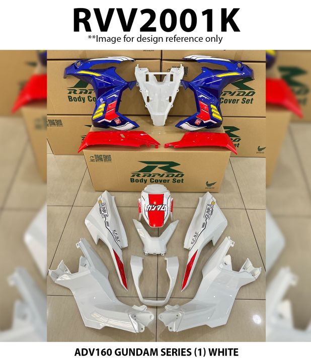 Cover Set Honda ADV160 Rapido Gundam Series White (1) White Color ADV ...