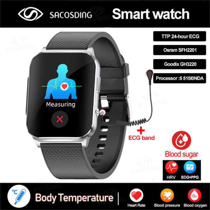 2024 New Blood Glucose Smart Watch ECG HRV Blood Sugar Mmol Pressure ...