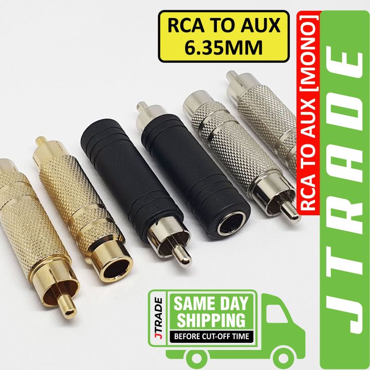 RCA to AUX 6.35mm Mono Male to Female Adapter Converter | Lazada