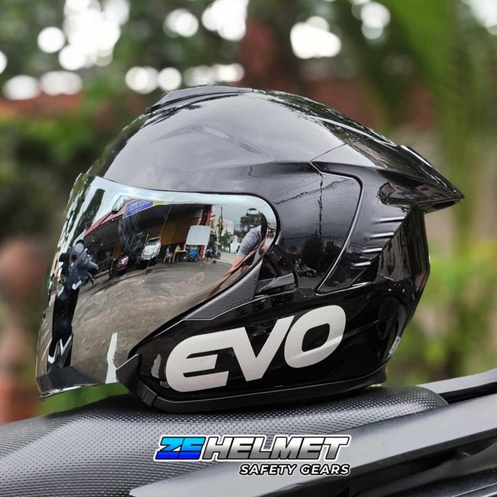 EVO RX-5 PLAIN (Black) HALF FACE - DUAL VISOR (with FREE Clear Lens ...