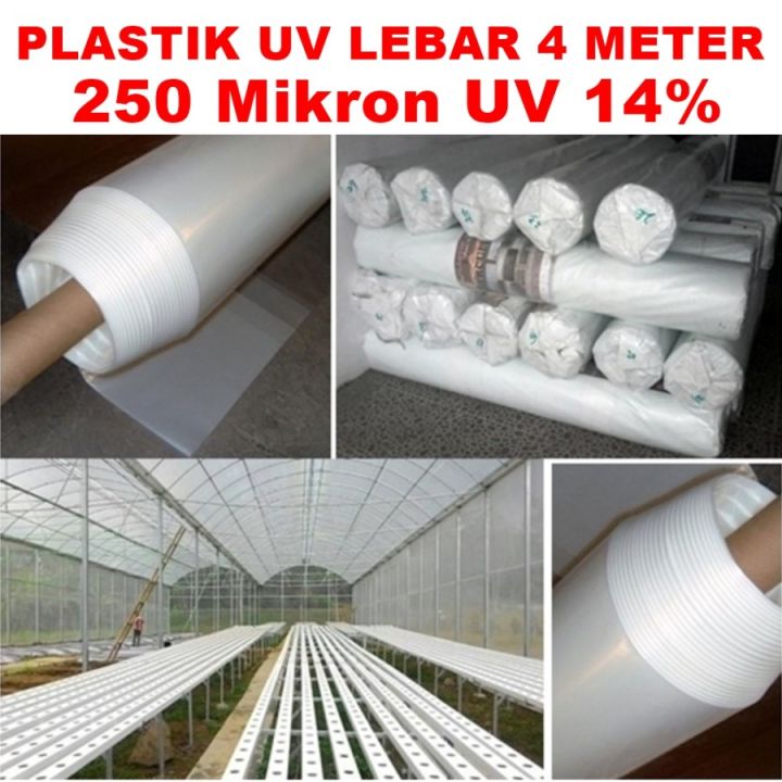 PLASTIK UV GREEN HOUSE 250 Micron LEBAR 4 METER HIDROPONIK | Lazada ...