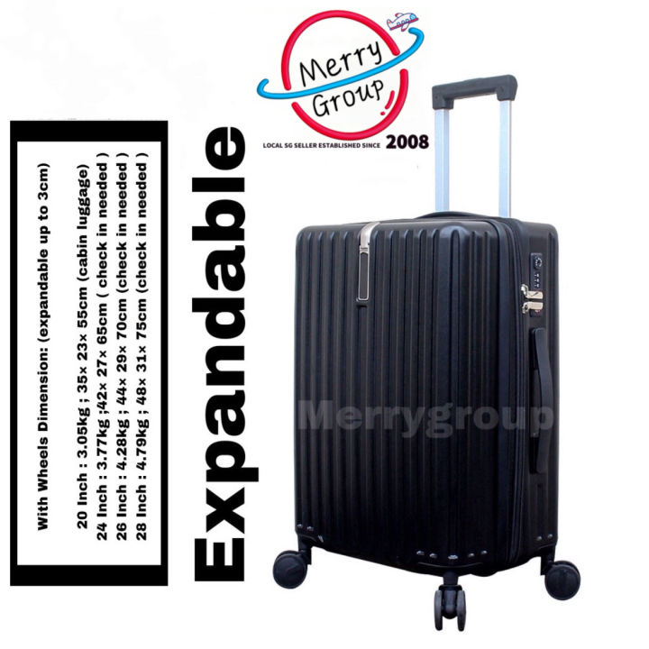 Expandable Zipper Luggage Case with TSA Lock – Spinner Wheels, 20/24/28 ...