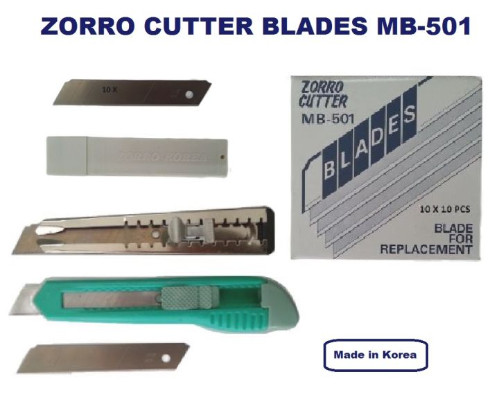 100PCS ORIGINAL ZORRO CUTTER BLADE MB-501 BLADE REFILL 18MM ( MADE IN ...