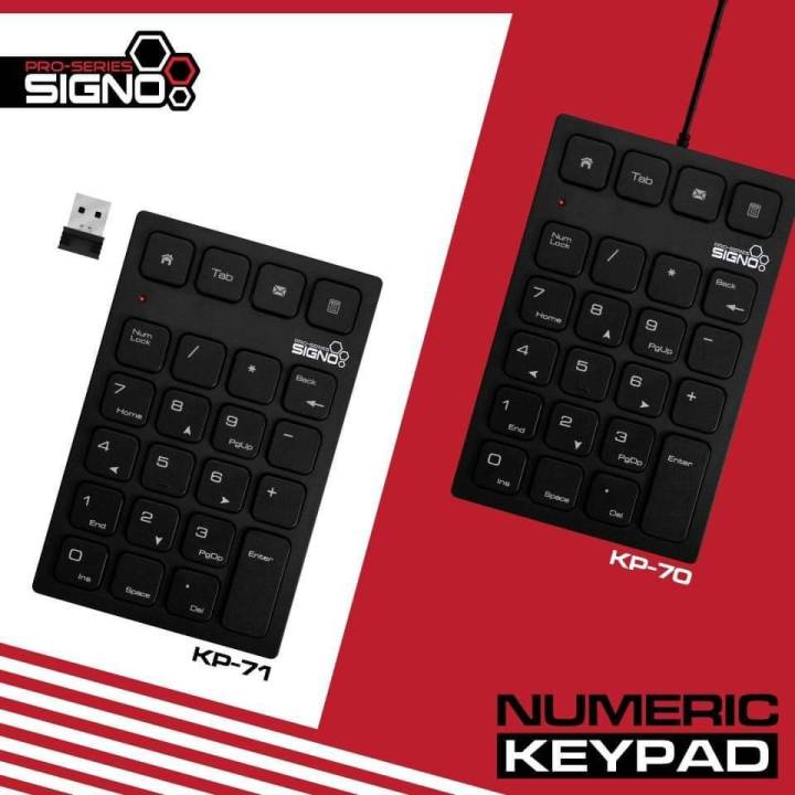 (KP-70) SIGNO Wired Numeric Keypad BESICO รุ่น KP-70 (คีย์บอร์ดตัวเลขสายUSB)สินค้ารับประกัน 1 ปี ...