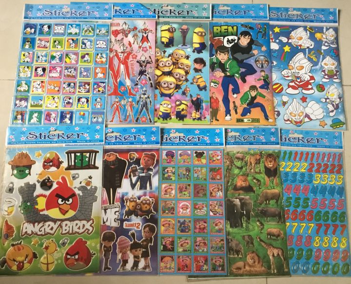 (Ready Stock) 10pcs Cute Cartoon Angry Birds Stickers Kids Boy Girl ...