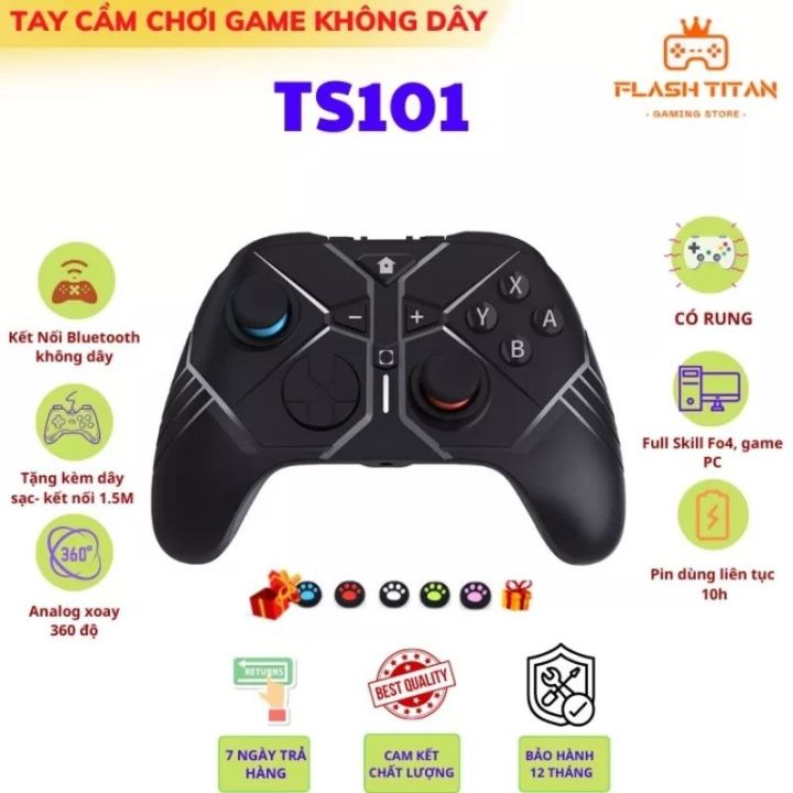 Tay Cầm Chơi Game không dây TS101 - Tay cầm bluetooth analog xoay 360 ...
