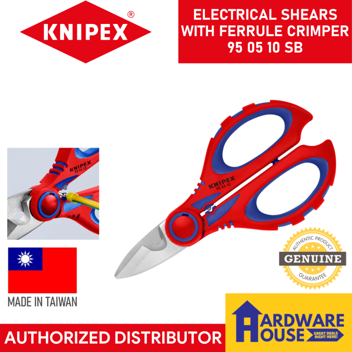 ORIGINAL KNIPEX Electrical Shears Wire Cutter With Ferrule Crimper ...