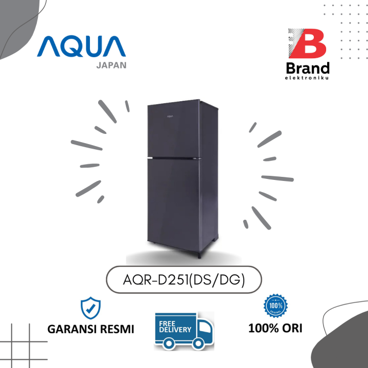 Kulkas Aqua Japan AQR-D251 (DS/DG) kulkas 2 Pintu Unit Only Black - Dark grey FREE ONGKIR ...