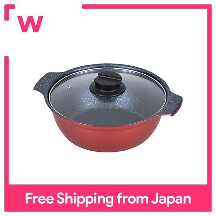 Tabletop pot 20 cm for 2 to 3 people with glass lid Marble diamond processing IH compatible Nabe ...