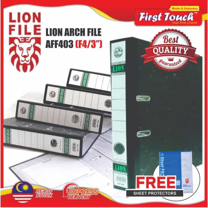 Lion Lever Arch File 3 Inch 403 F4 Fail Kulit Keras FOC Lion Sheet ...