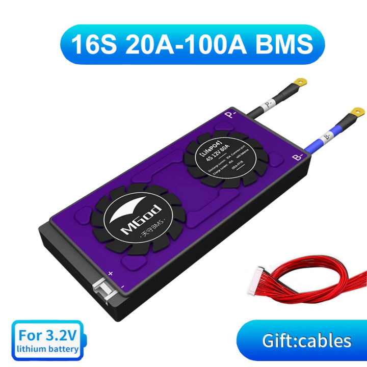 BMS 16S 48V Lifepo4 100A 80A 60A 50A 40A 30A 20A Batt บอร์ดป้องกัน BMS ...
