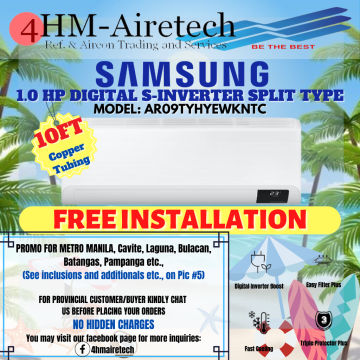FOURHM Samsung 1.0HP Digital Basic S-Inverter Series Split Type (Model ...