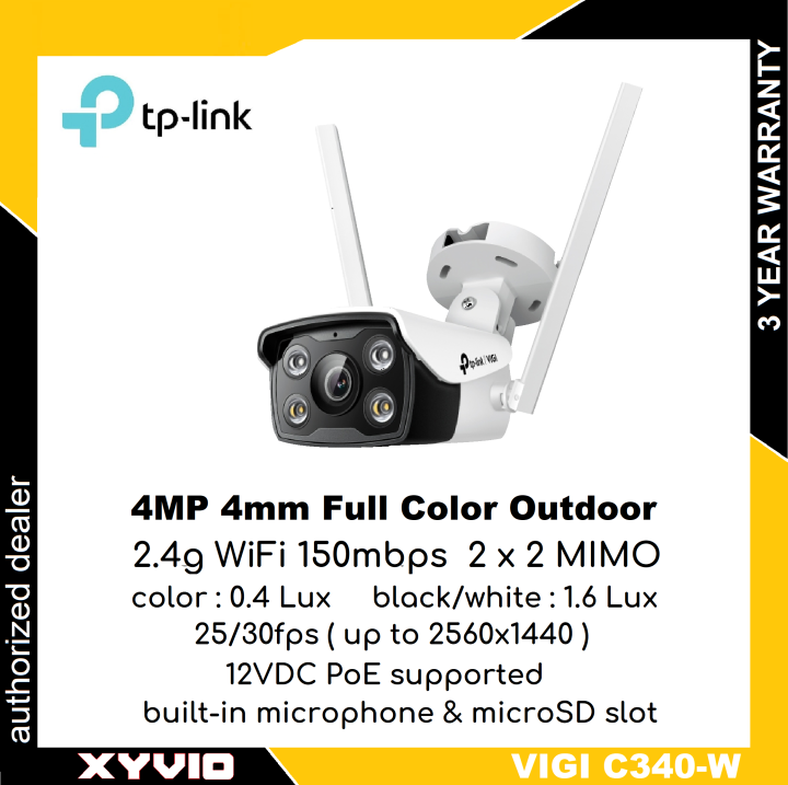 NEW!!! TP-LINK VIGI C340-W 4MP Outdoor Full-Color Wi-Fi Bullet Network ...