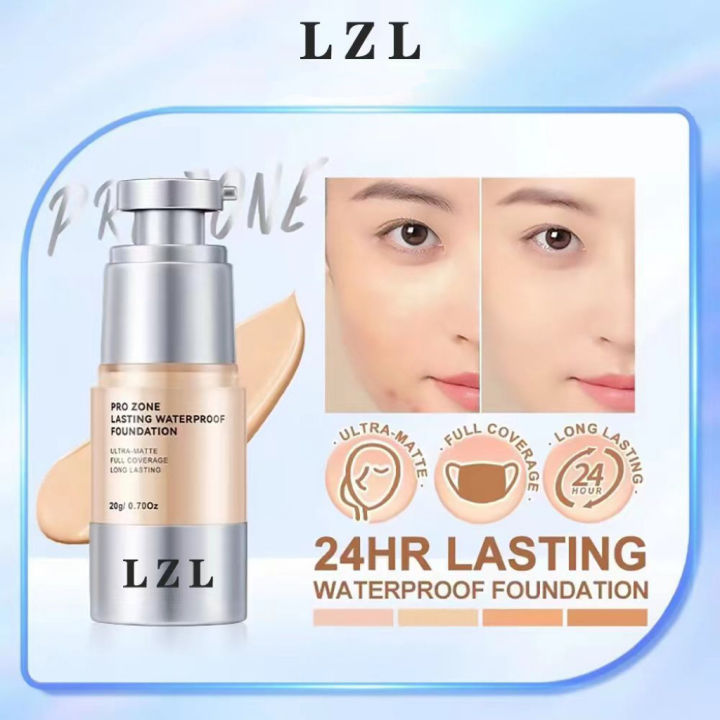 Oil-control Liquid Foundation Full Coverage Long Lasting Waterproof 24H Natural Flawless Face ...