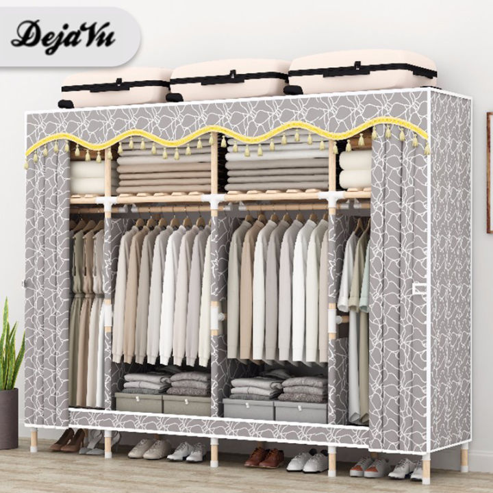 Lemari Pakaian Portable Kain Anti Debu Rak Baju Gantung Jumbo Tempat ...