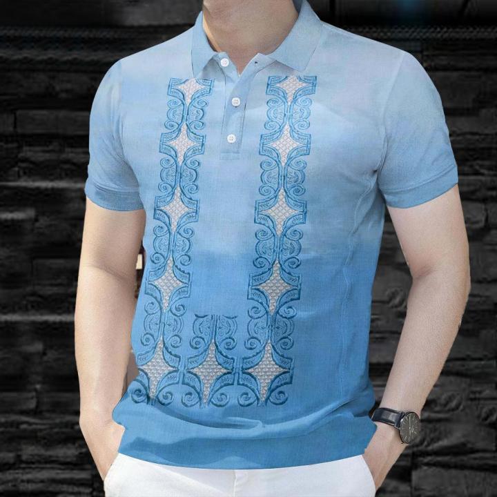 Polo Barong For Men Asean Attire Men Vintage Ethnic Style Shirt Barong ...