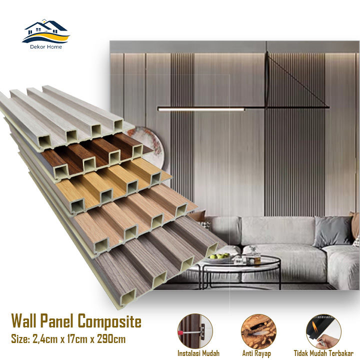 WPC WALL PANEL 3D | 145 CM x 16,5 CM x 2,4 CM | PREMIUM WPC WOOD PANEL WPC DINDING FLUTED WALL ...