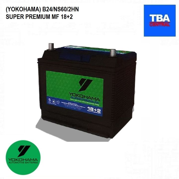 YOKOHAMA CAR BATTERIES B24/NS60/2HN SUPER PREMIUM MF 18+2 QR- 1547909 | Lazada PH