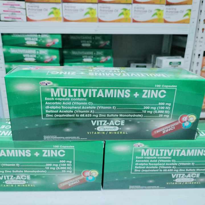 MULTIVITAMINS +ZINC VITZ-ACE CAPSULE 100'S VITAMIN AND MINERAL | Lazada PH