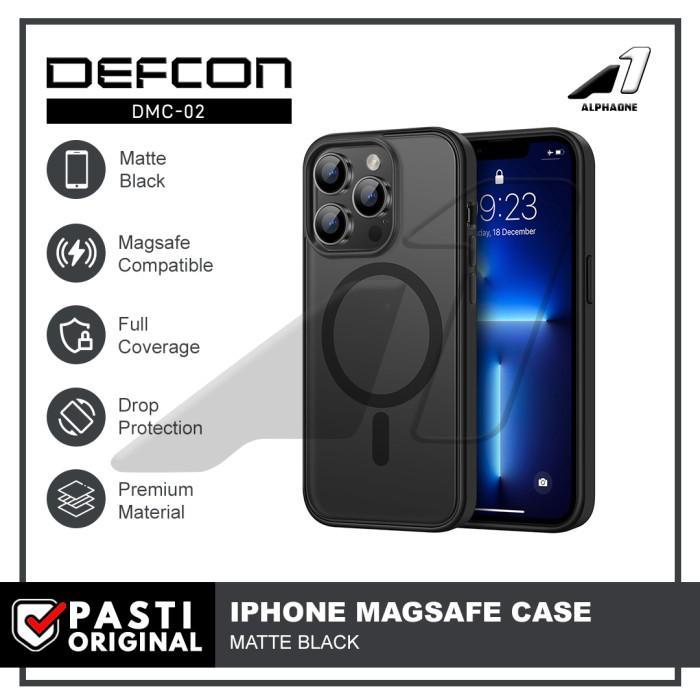 DEFCON Casing iPhone Magsafe iP 11 12 13 14 15 Pro Max Black Matte ...