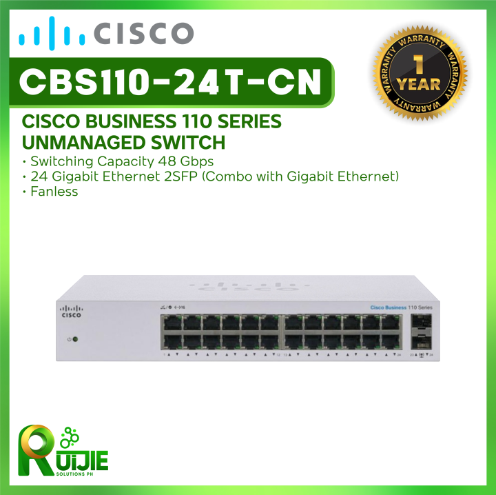 Cisco Business 110 Unmanaged Switch CBS110-24T-CN, 24-port GE, 24 10 ...