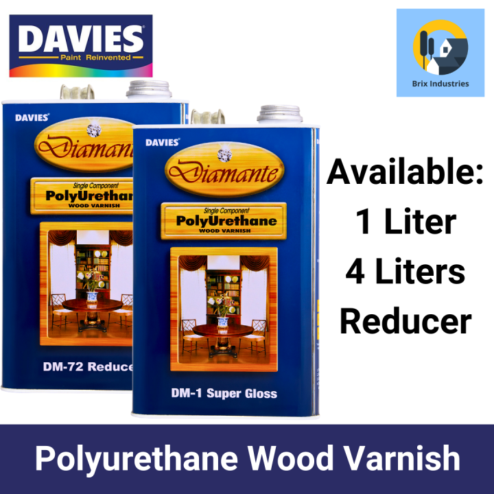 Davies Diamante Polyurethane Wood Varnish Topcoat Gloss Clear and ...