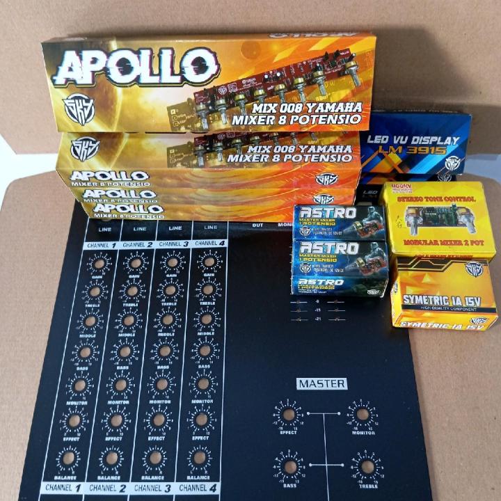 paket lengkap kit mixer Yamaha 8 potensio plus panel atas 4 channel ...
