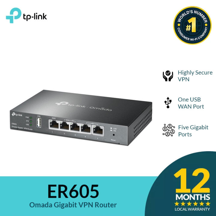 Tp-link ER605 Safestream Gigabit Multi-WAN VPN Router 25000 Concurrent ...