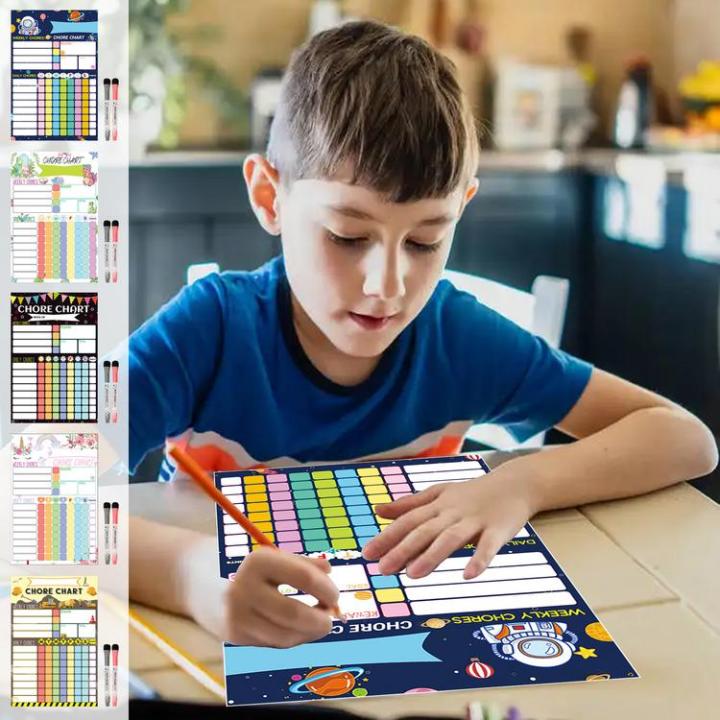 Magnetic Chore Chart Weekly Visual Schedule for Kids Dry Erase Behavior ...