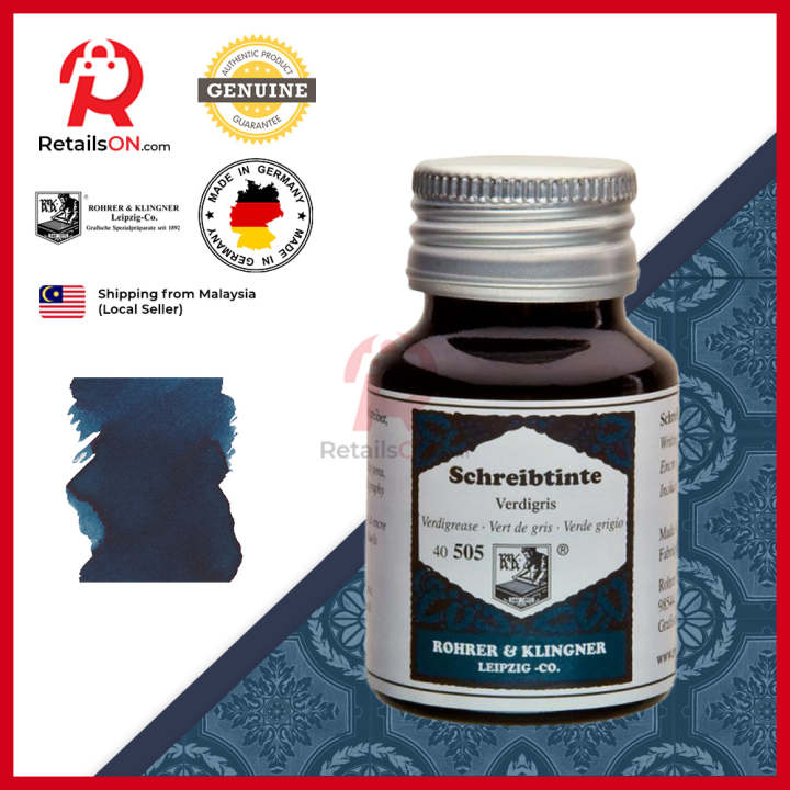 Rohrer & Klingner Ink Bottle (50ml) - Verdigris / Fountain Pen Ink Bottle 1pc (ORIGINAL ...