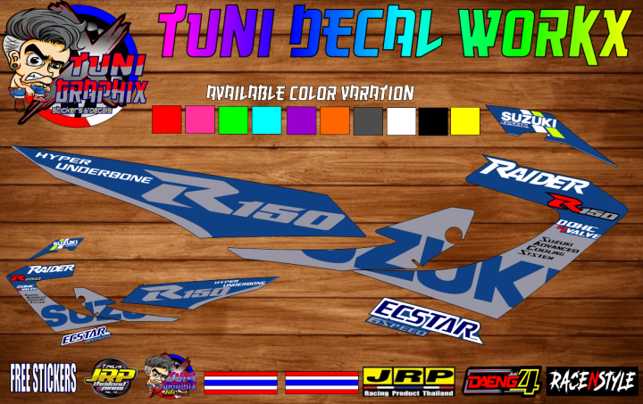 Suzuki Raider 150 MOTOGP Edition 2020 Carb Stock Decals (11 COLORS) w ...