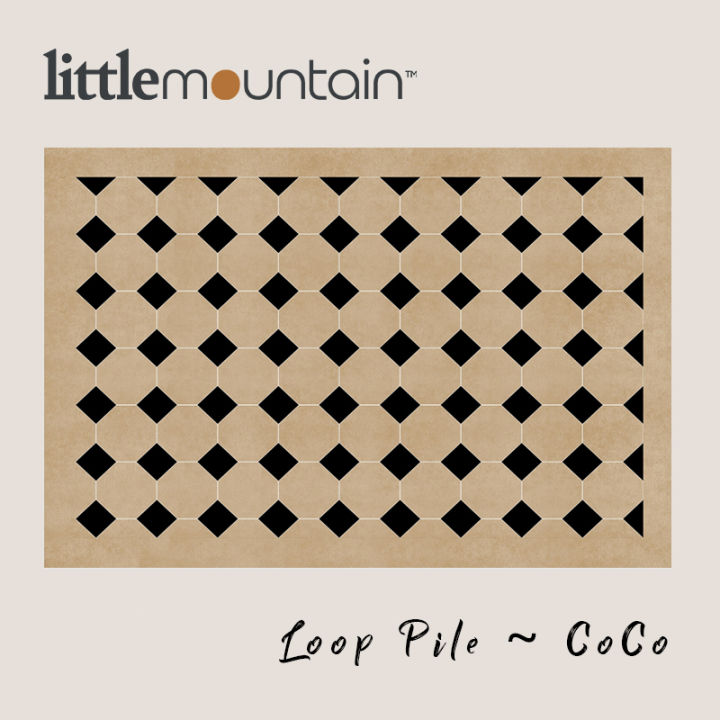 Little Mountain loop pile beige color carpet mid century floor tiles ...
