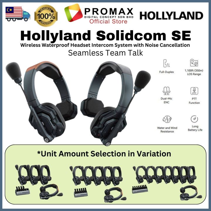 Hollyland Solidcom SE Wireless Waterproof Headset Intercom System with ...