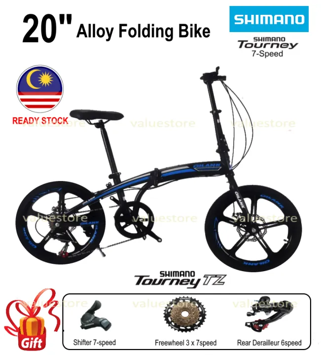 Shimano Gear 20 Inch Folding Bike 7 Speed Alloy Frame Basikal Lipat ...