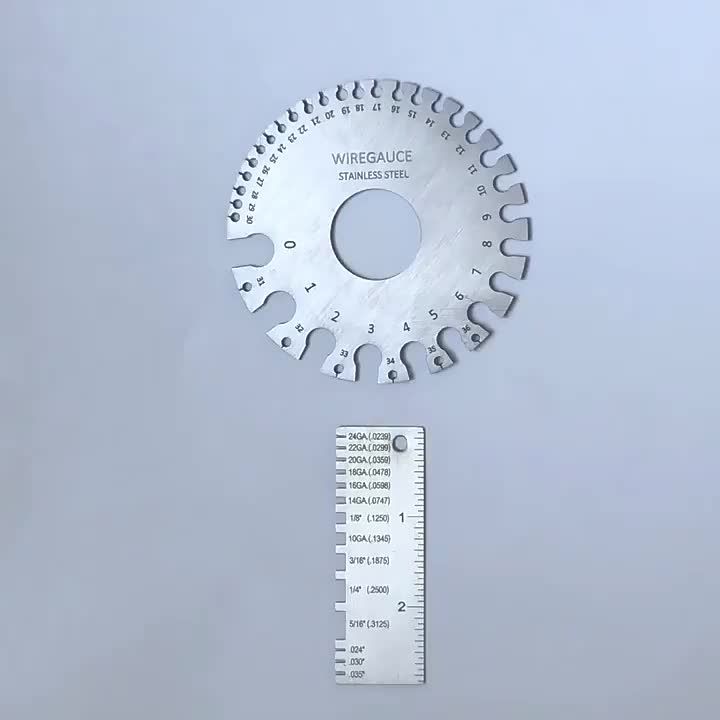 0-36 Round AWG Wire Gauge Thickness Ruler Gauge Diameter Stainless ...