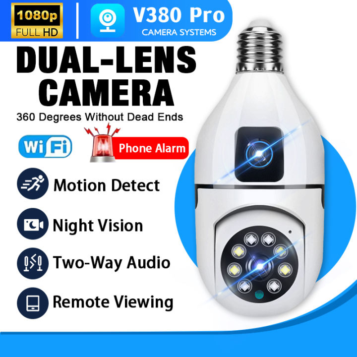 FEELYO CCTV Bulb Camera 360 Rotation Wi-Fi Connect To Cellphone 1080P ...
