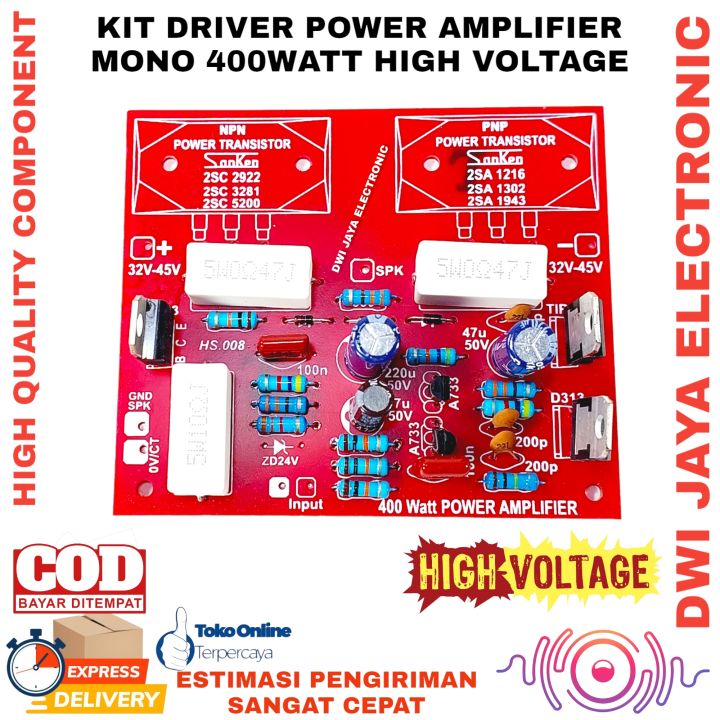 Kit Driver Power Amplifier Mono 400W - Kit Power Sanken 400 Watt Mono ...