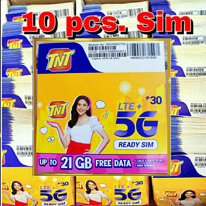 TNT Sim Card 5G (10 pcs. sim) Brand New and Sealed EXPIRY: 2025 | Lazada PH