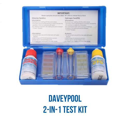 2-way Swimming Pool Test Kit (Chlorine, pH Tester, 2 in 1 Water Acidity ...