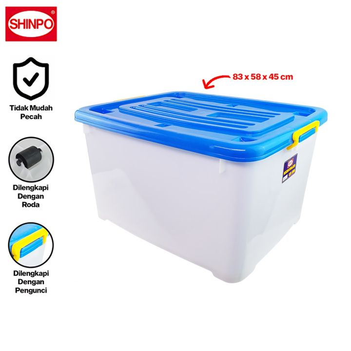 Shinpo150 Liter Container Box EzyBox 150L ada 8 Roda Tebal Kuat ...